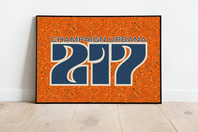 217 Champaign Urbana Area Code Poster Print- Illinois Wall Art - Etsy