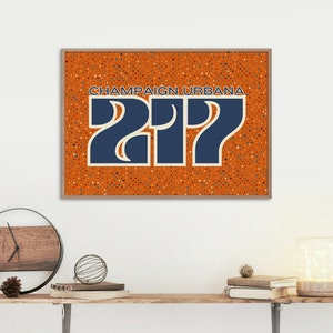217 Champaign Urbana Area Code Poster Print- Illinois Wall Art - Etsy