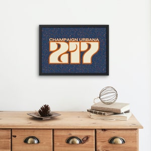 217 Champaign Urbana Area Code Poster Print- Illinois Wall Art - Etsy