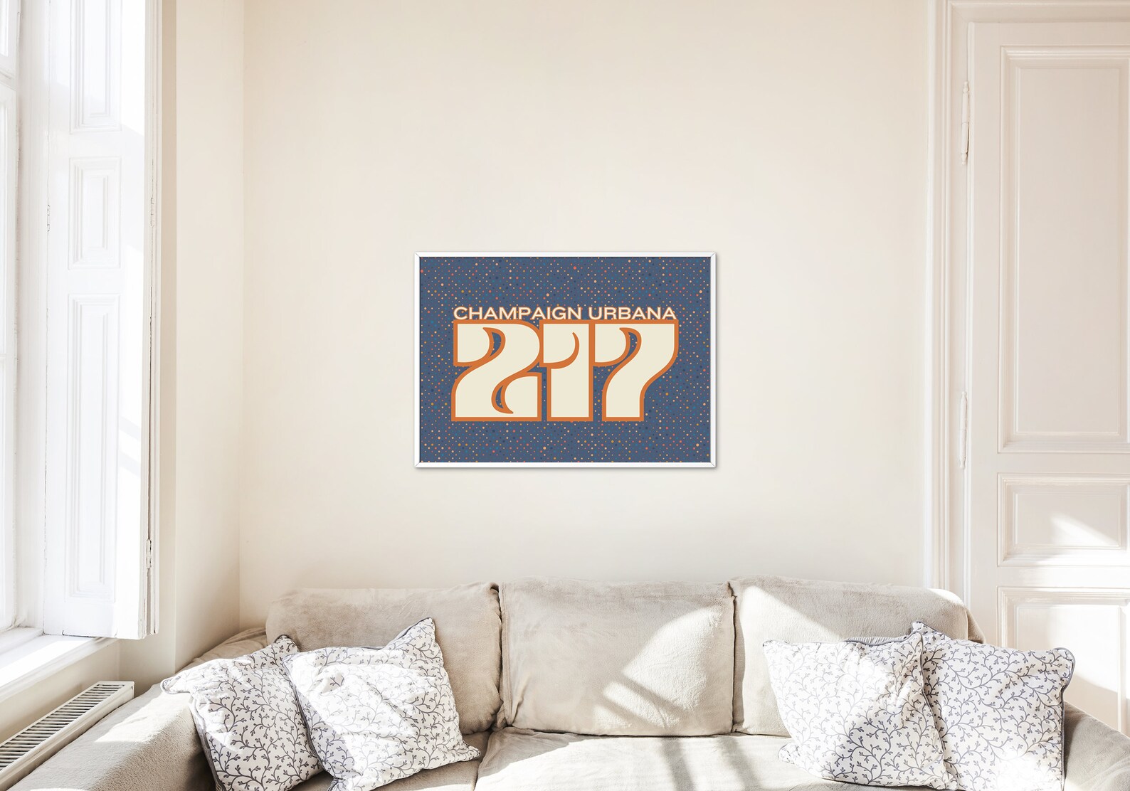 217 Champaign Urbana Area Code Poster Print- Illinois Wall Art - Etsy