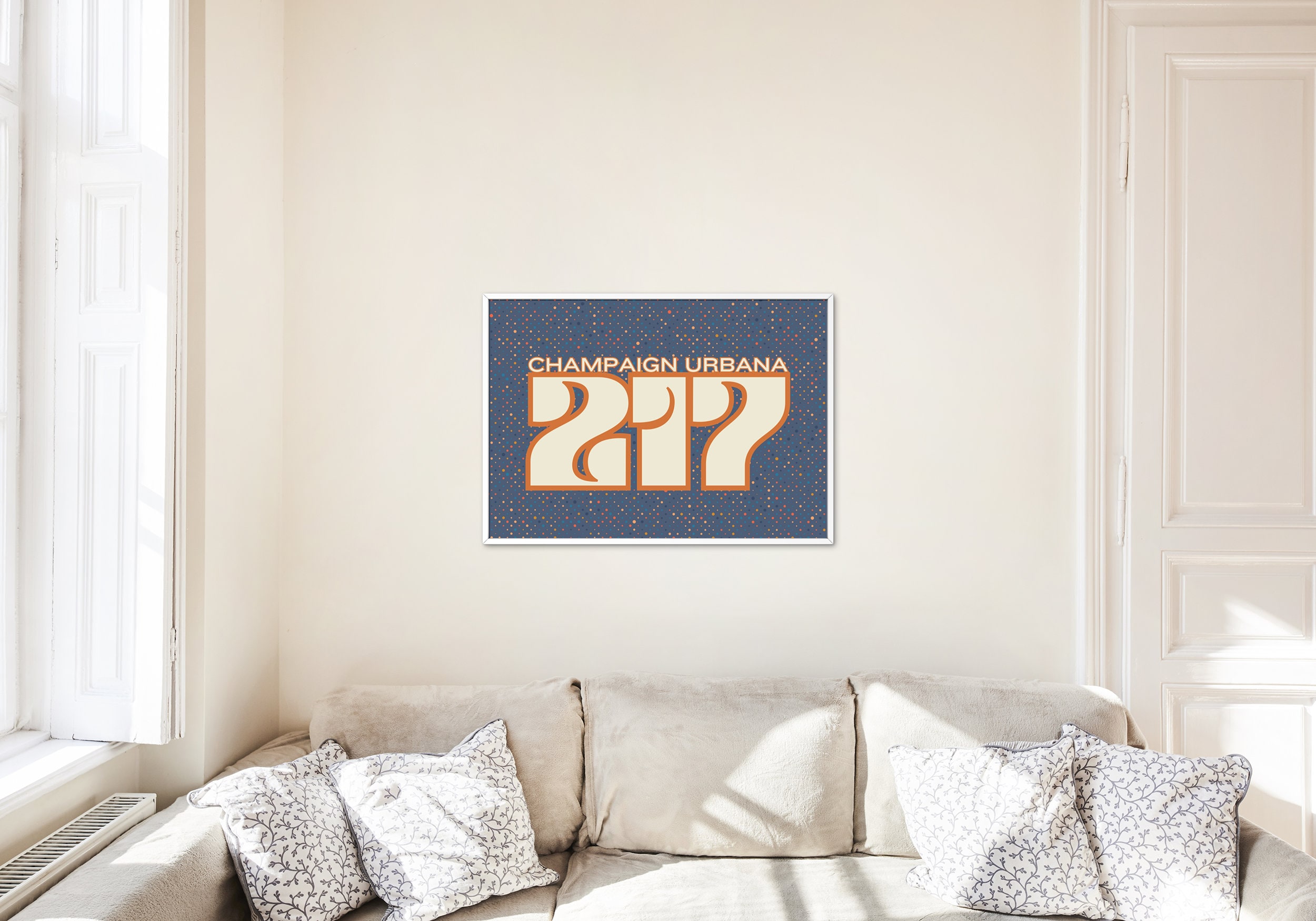 217 Champaign Urbana Area Code Poster Print Illinois Wall Art - Etsy
