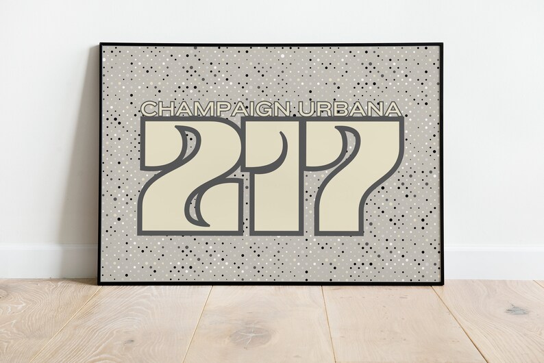 217 Champaign Urbana Area Code Poster Print- Illinois Wall Art - Etsy