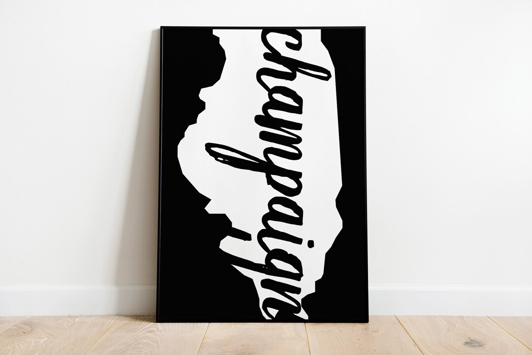 Champaign Illinois Poster: State Outline Word Art Print - Etsy