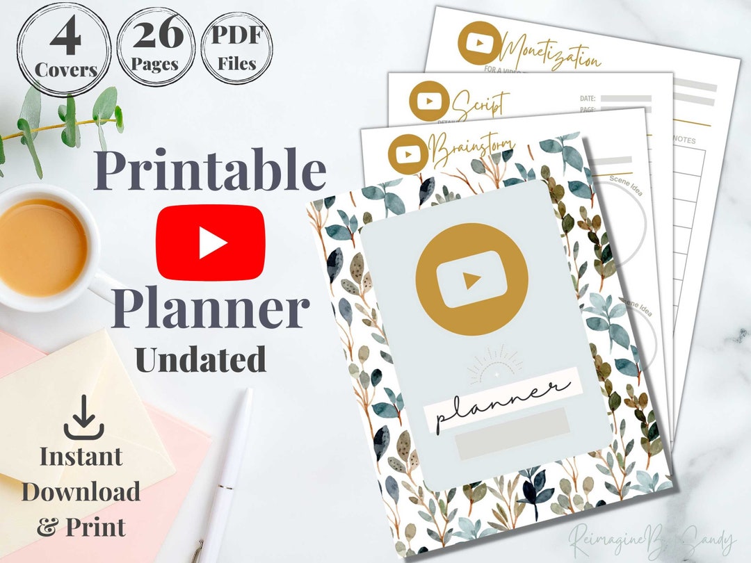 Printable Youtube Content Planner - Youtube Video Planning Journal ...