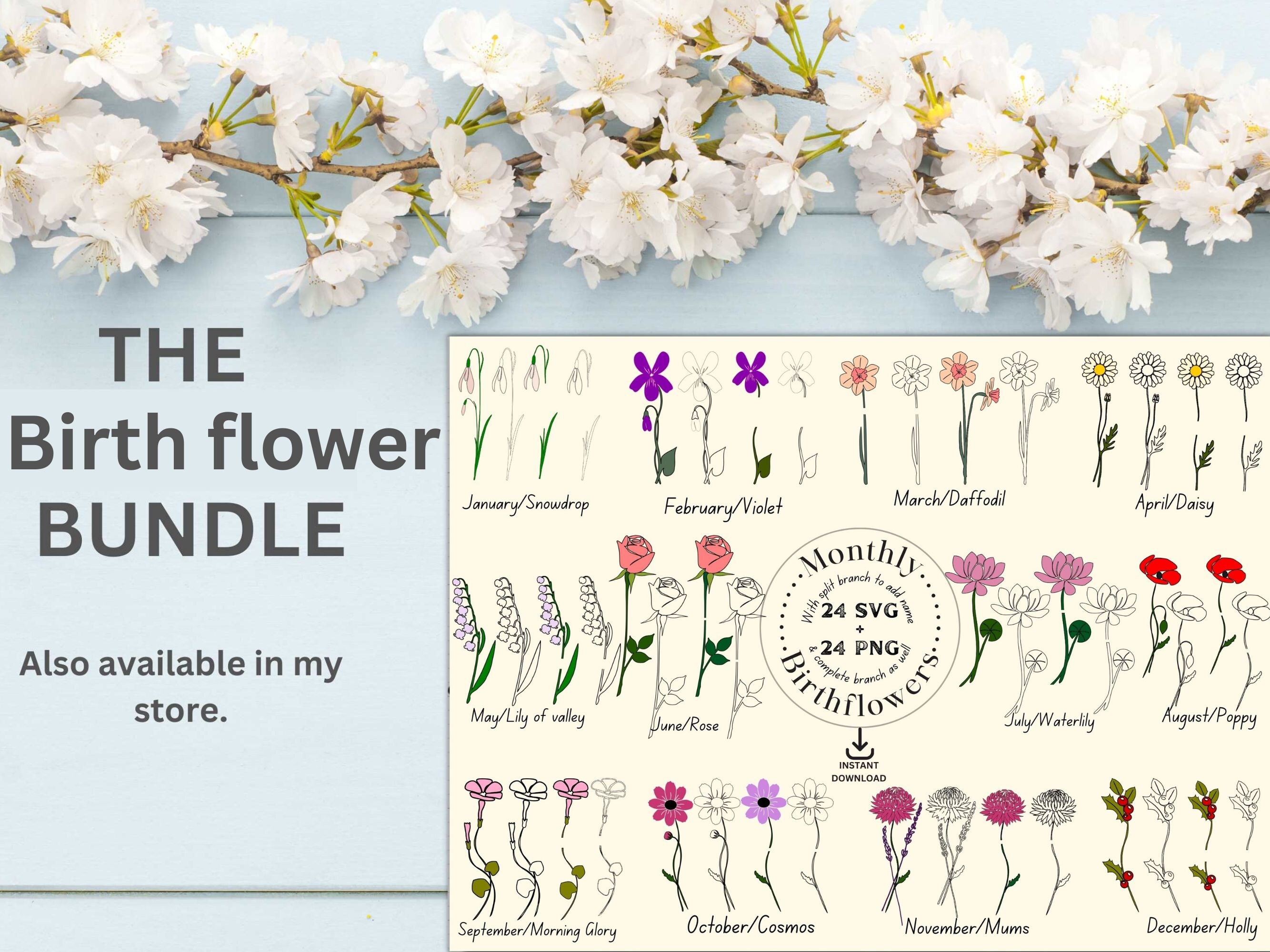 Floral SVG PNG Design Files for Libby Mason Glass Jar Can - Etsy