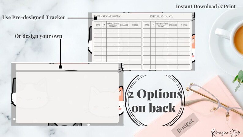 Cute Cats Printable Cash Envelopes Set of 5 With Transaction - Etsy