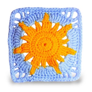 TANGLED Sun Crochet Square Pattern / PDF Written Pattern / English - Etsy