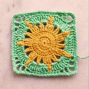 TANGLED Sun Crochet Square Pattern / PDF Written Pattern / English - Etsy