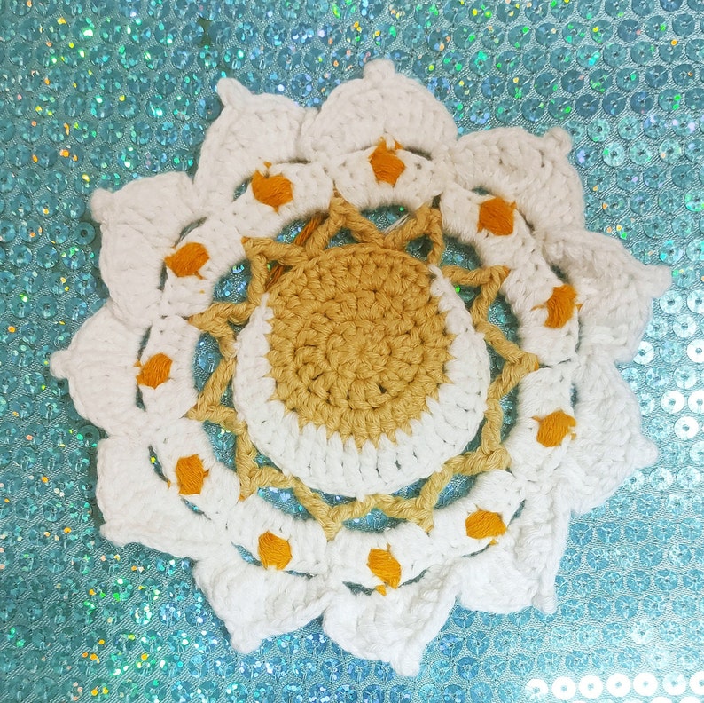 Sun and Moon Granny Square Crochet Pattern: Solar Eclipse Flower (PDF ...