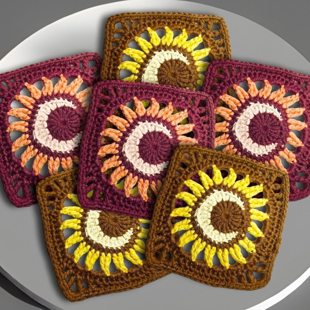 Moon and Sun Together Granny Square Pattern /pdf/english - Etsy
