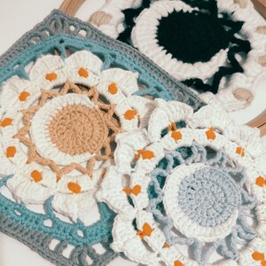 Sun and Moon Granny Square Crochet Pattern: Solar Eclipse Flower (PDF ...