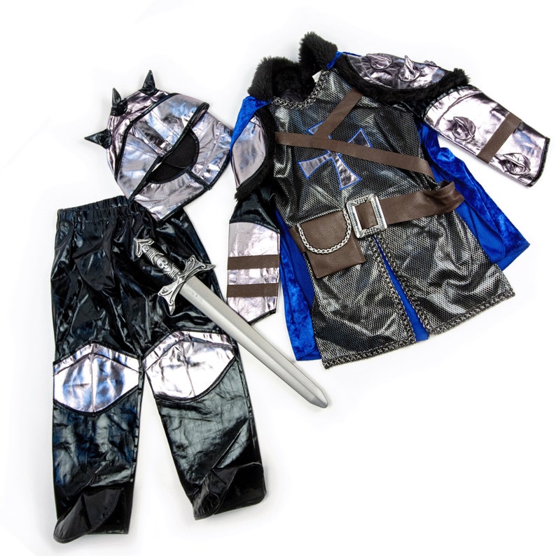Silver Knight Costume: Spiked Armor, Cape, Helmet - 4 Piece Set - Etsy