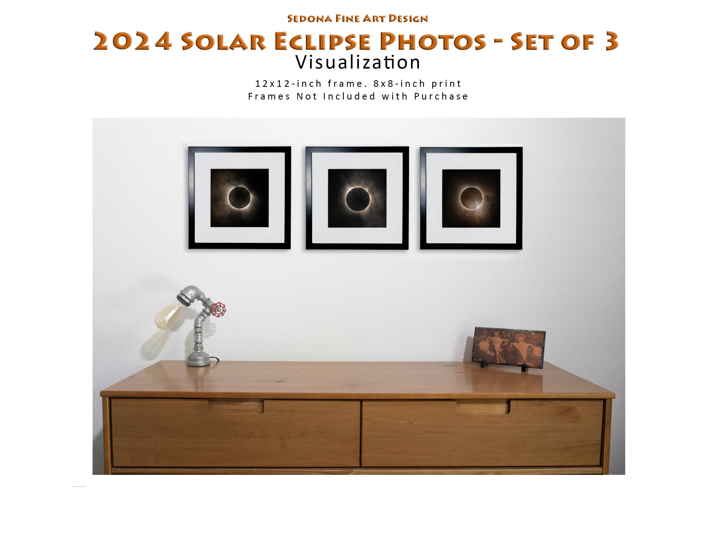 Solar Eclipse - Set of Three 2024 Total Solar Eclipse Prints - Etsy