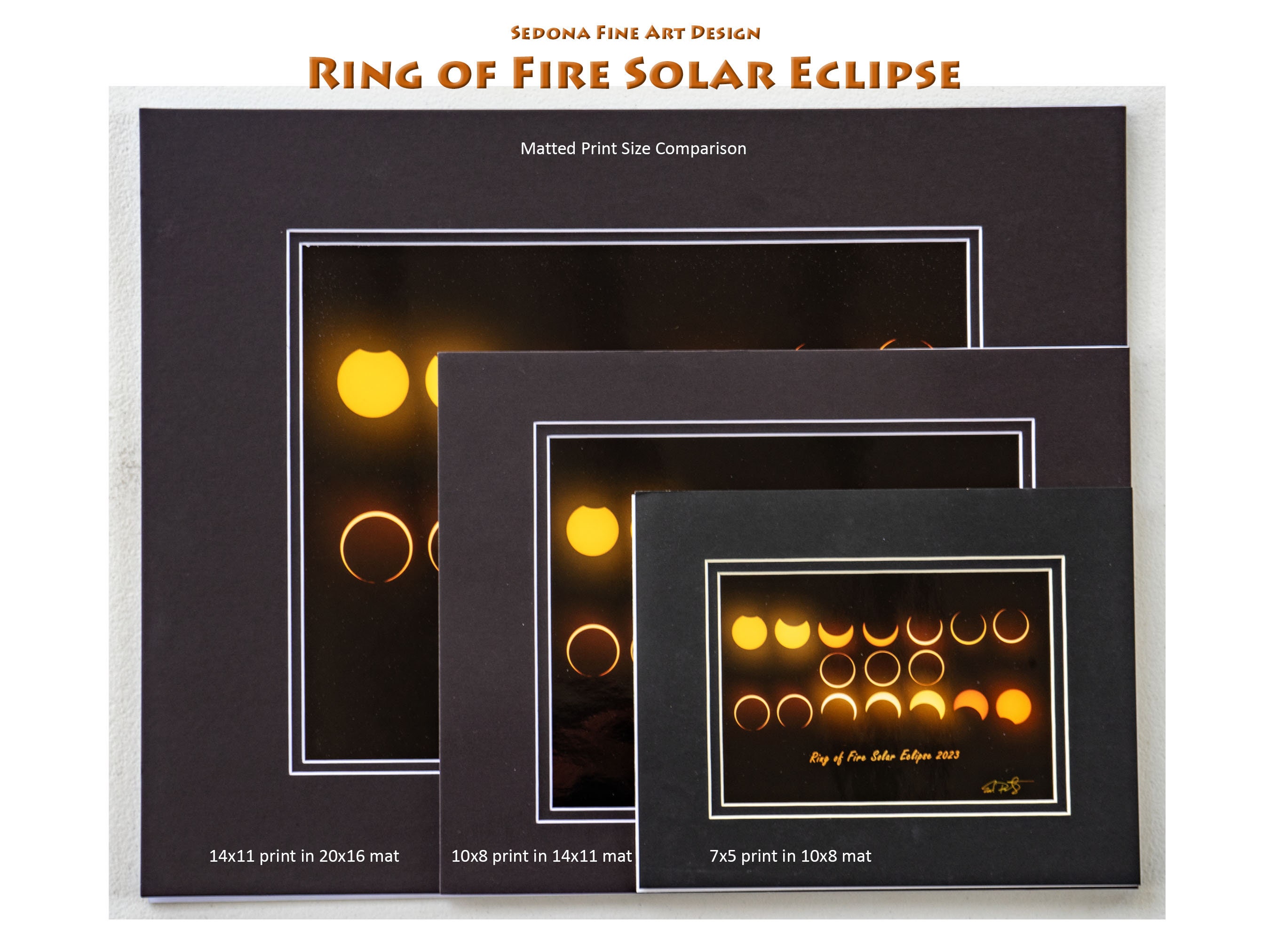 Solar Eclipse - Ring of Fire Wall Art Print Composite of the 2023 Annular Solar Eclipse With ...