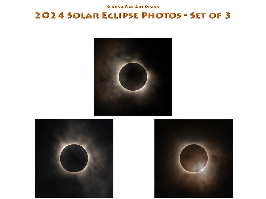 Solar Eclipse - Set of Three 2024 Total Solar Eclipse Prints - Etsy