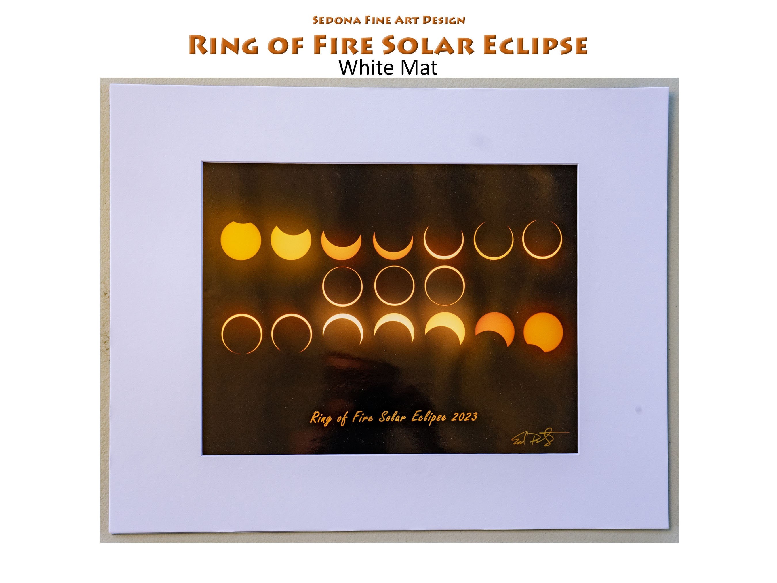 Solar Eclipse - Ring of Fire Wall Art Print Composite of the 2023 Annular Solar Eclipse With ...