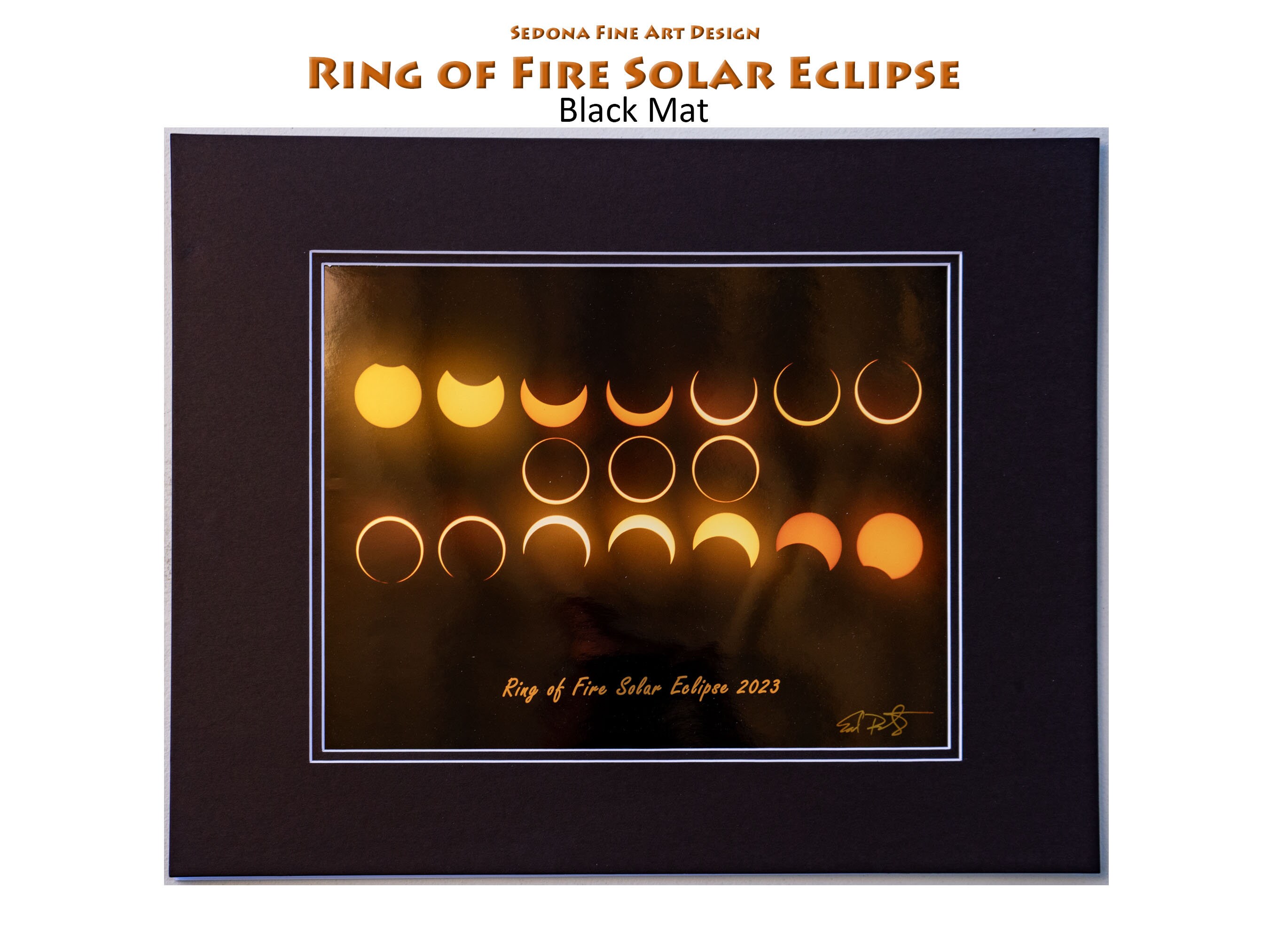 Solar Eclipse - Ring of Fire Wall Art Print Composite of the 2023 Annular Solar Eclipse With ...