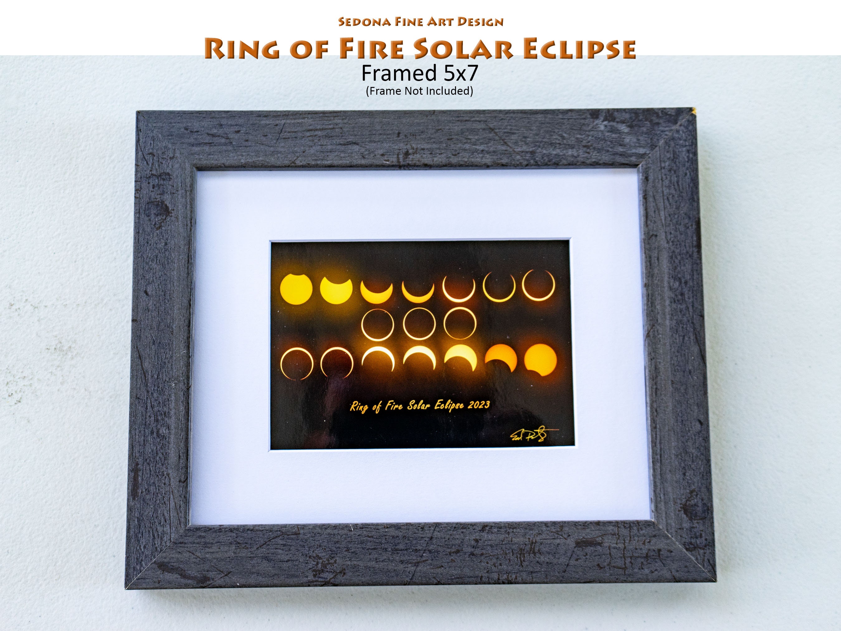 Solar Eclipse - Ring of Fire Wall Art Print Composite of the 2023 Annular Solar Eclipse With ...