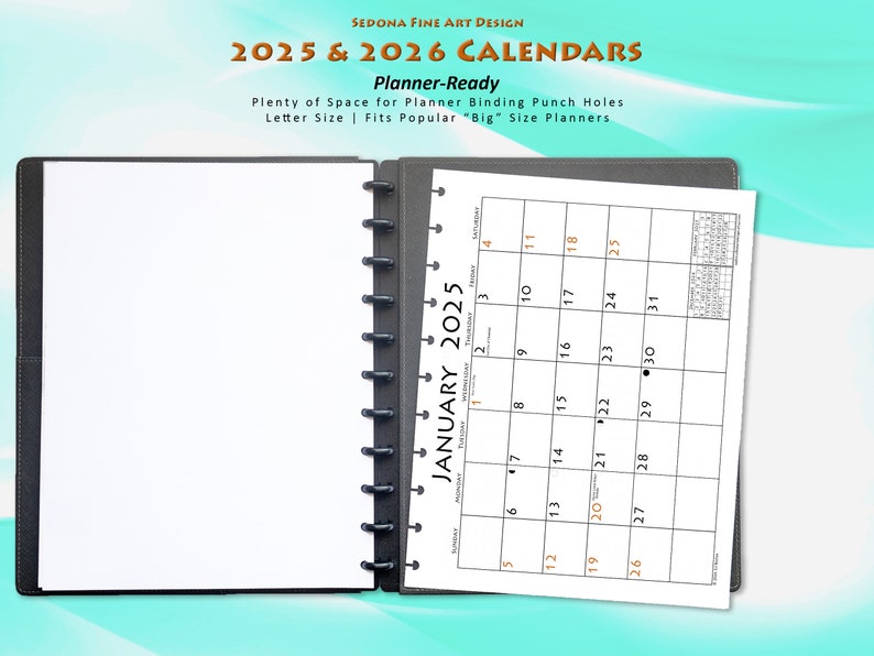 2025-2026 Monthly Calendars - Two Years - Sunday or Monday Start ...