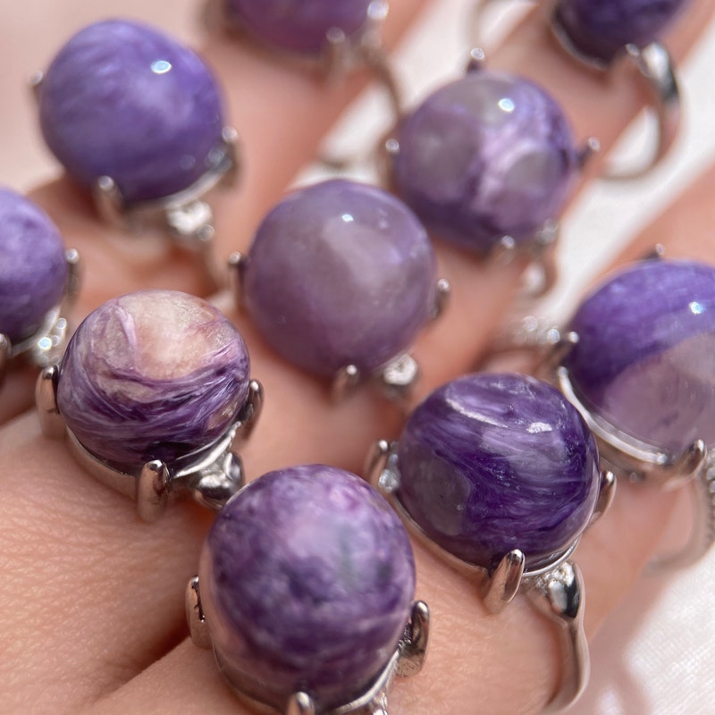 Charoite Ring - Etsy