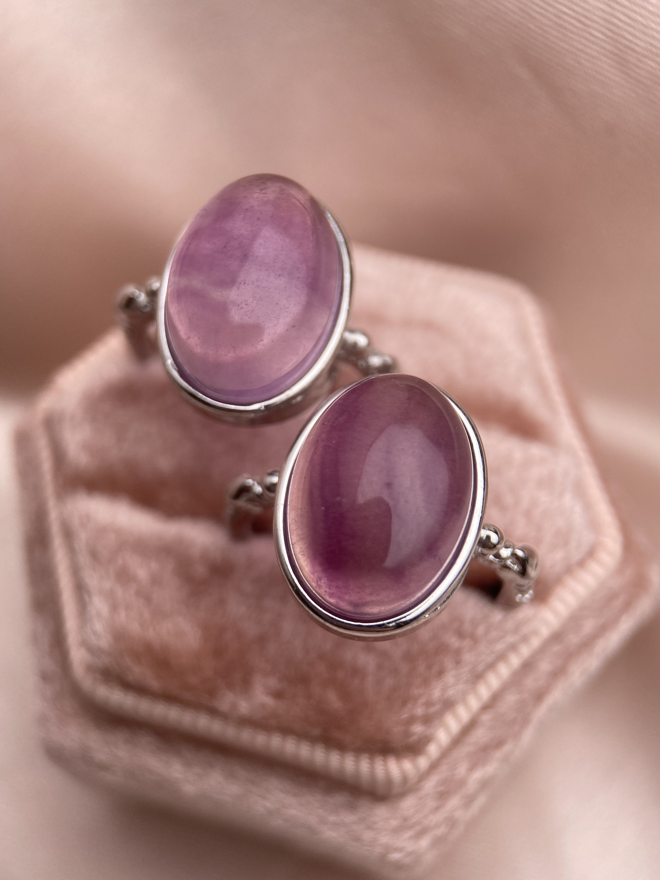 Fluorite Ring, Rainbow Fluorite Ring, Silver Fluorite Ring, Fluorite ...