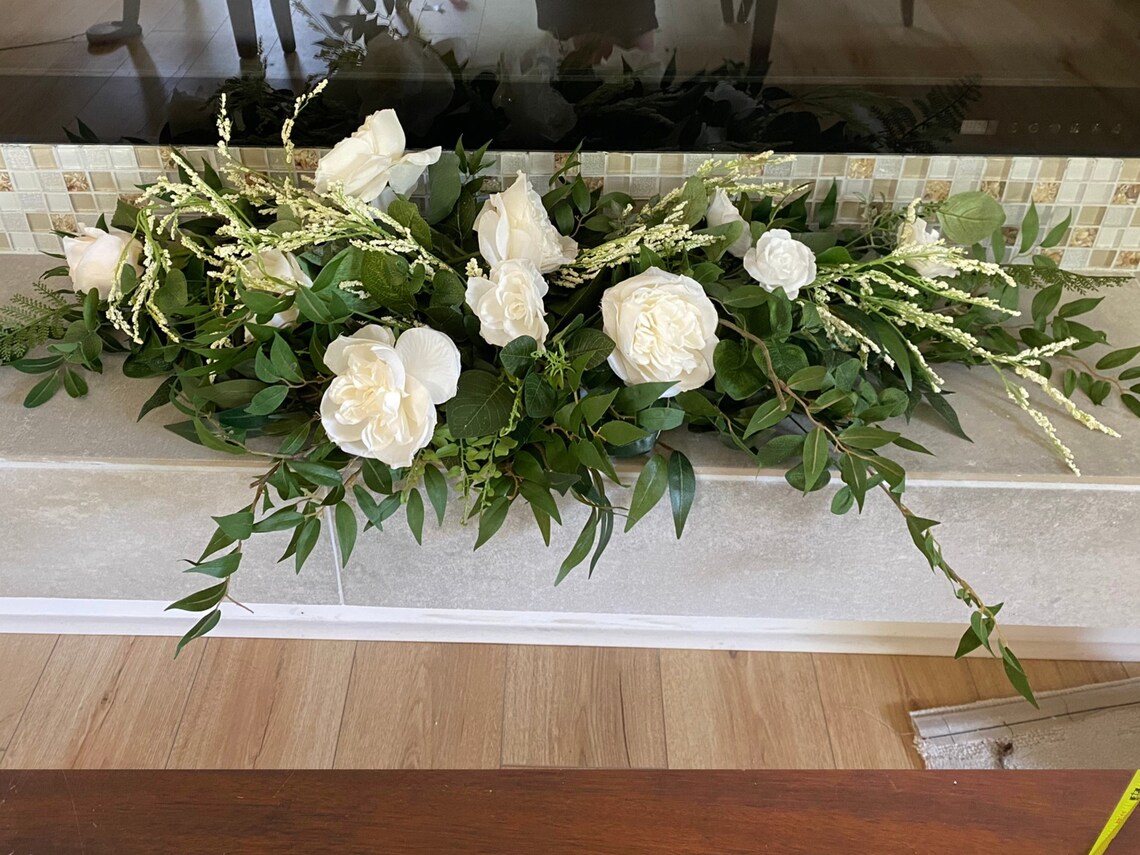 Ivory and Green Wedding Decor for Table Centerpiece Greenery - Etsy