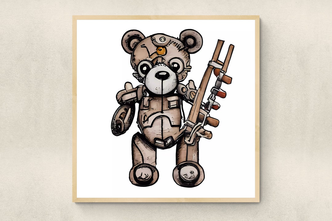 Printable Wall Art Mechanical Teddy Bear Steampunk Print, Gift for ...