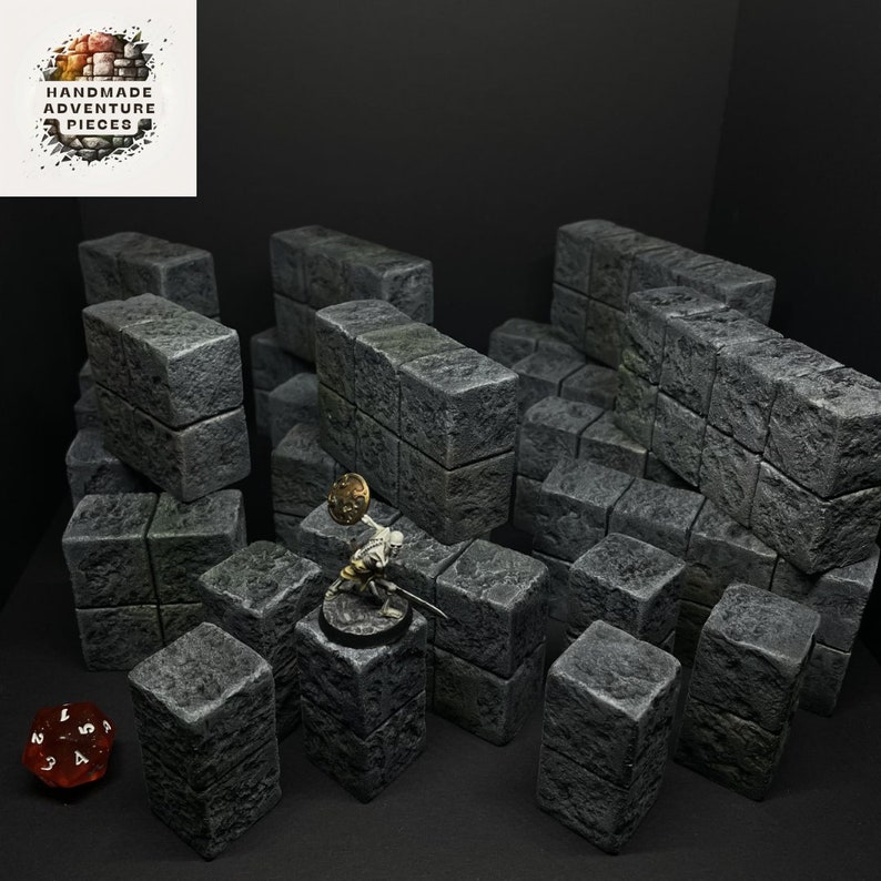 24 Modular Stone Walls Kit for Role Playing Dungeon Dnd Pathfinder Hero ...