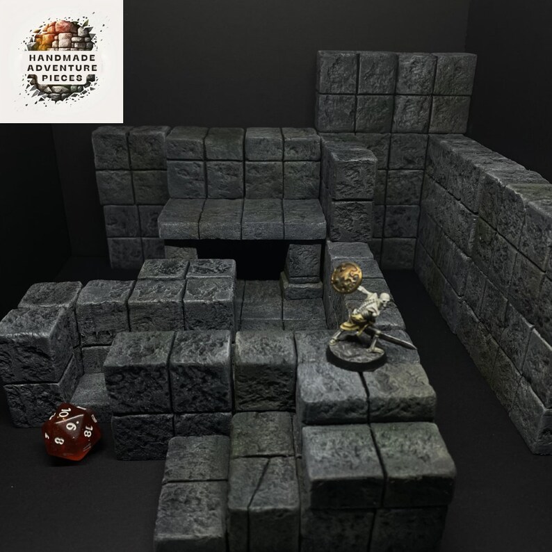 24 Modular Stone Walls Kit for Role Playing Dungeon Dnd Pathfinder Hero ...