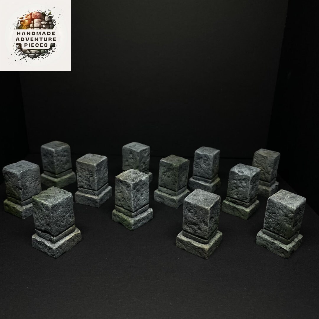 12 Piece Modular Stone Dungeon Pillar Kit for Role Play Dnd Pathfinder ...