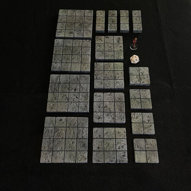 Kit 16 Modular Stone Dungeon Tiles for XPS Foam Role Playing Game 4x4 ...