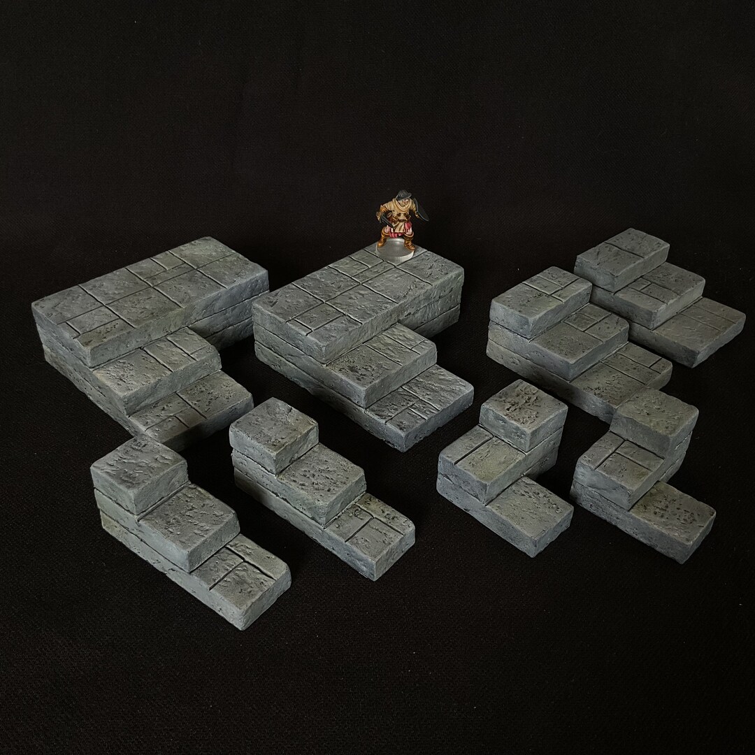 Modular Dungeon Stairs Kit Set of 8 Realistic Stone Effect Tiles for ...