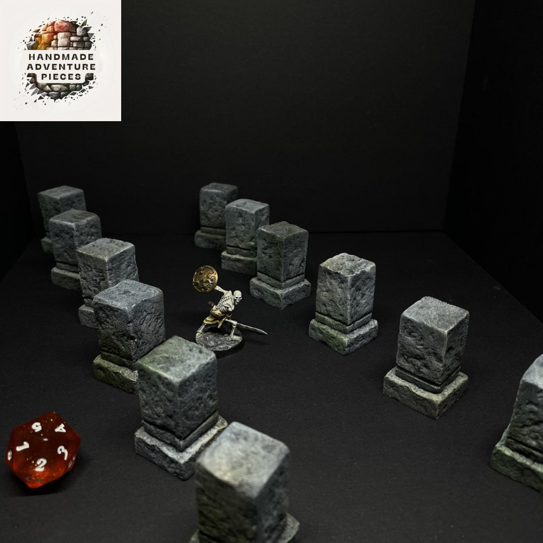 12 Piece Modular Stone Dungeon Pillar Kit for Role Play Dnd Pathfinder ...