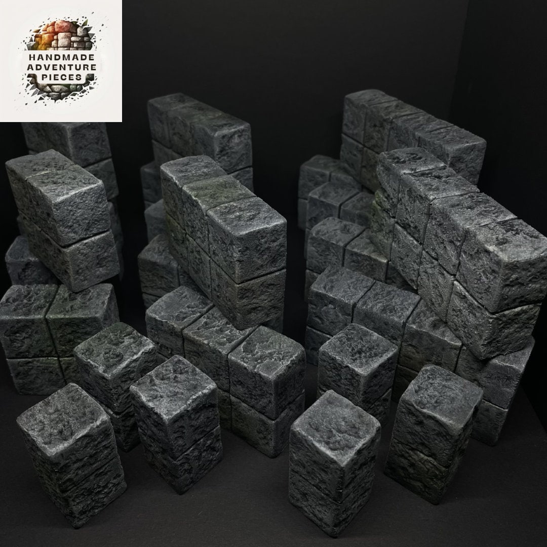 24 Modular Stone Walls Kit for Role Playing Dungeon Dnd Pathfinder Hero ...