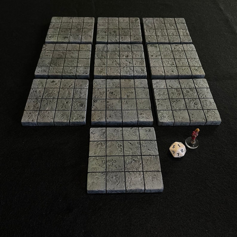 10-piece Modular Stone Dungeon Tile Set for Role-playing Games | D&D ...