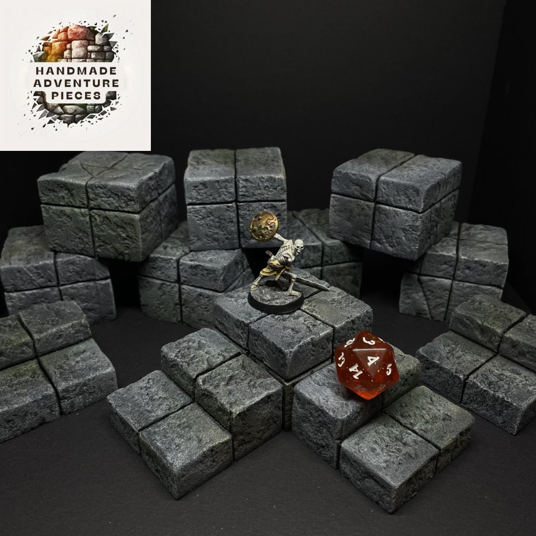 Kit of 12 Stone Tiles to Create High Structures and Dungeon Stairs for ...