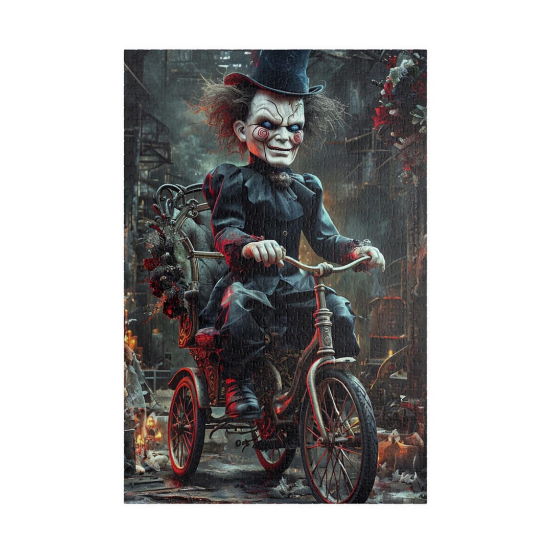 Creepy Clown Puzzle, Unique Art Jigsaw, Gift for Halloween, Fun Family ...