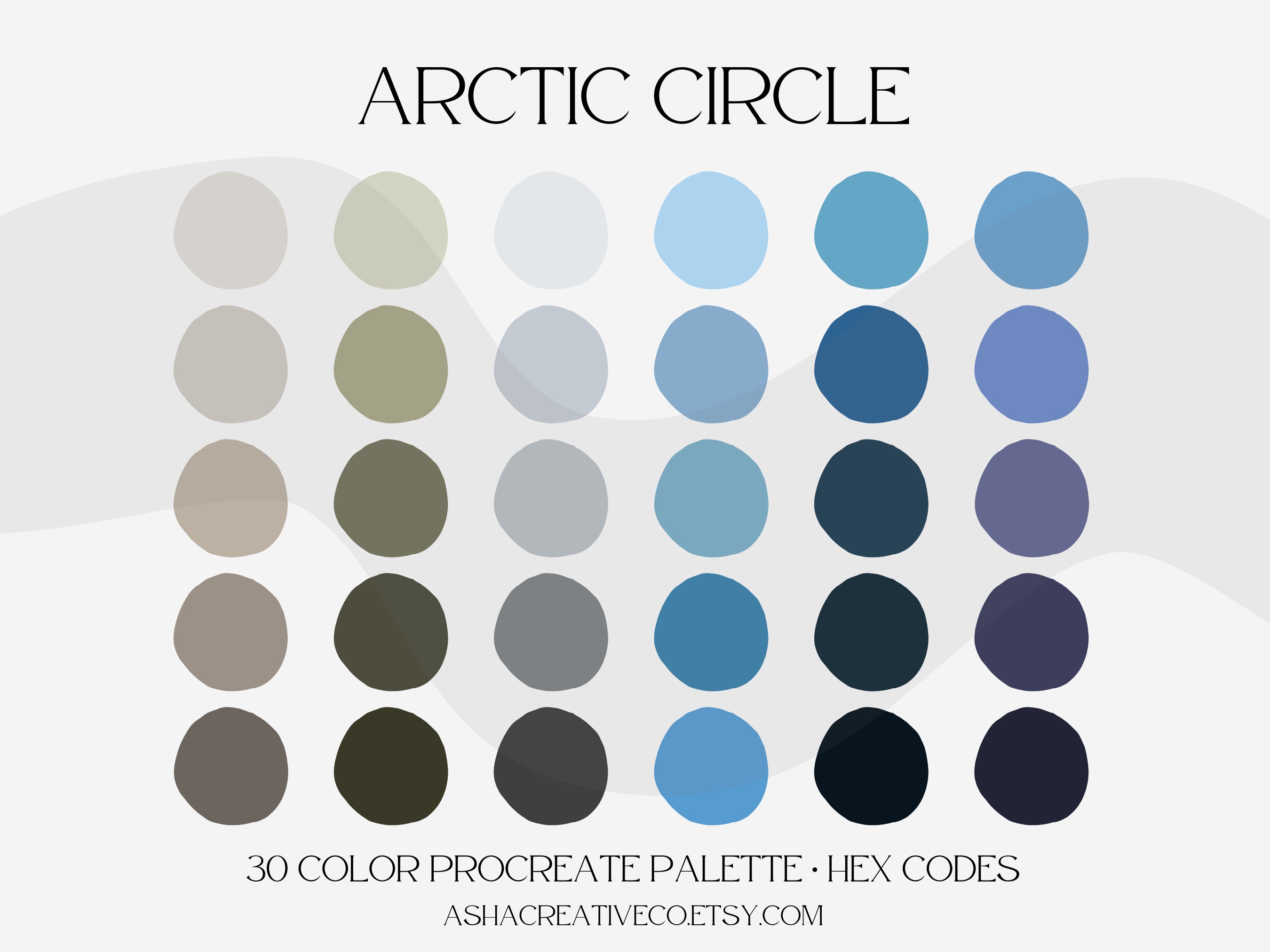 Arctic Circle Procreate Color Palette | Color Swatches |for Digital ...
