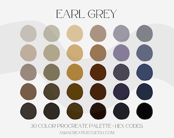 Earthy Boho Procreate Color Palette | Color Swatches |for Digital ...