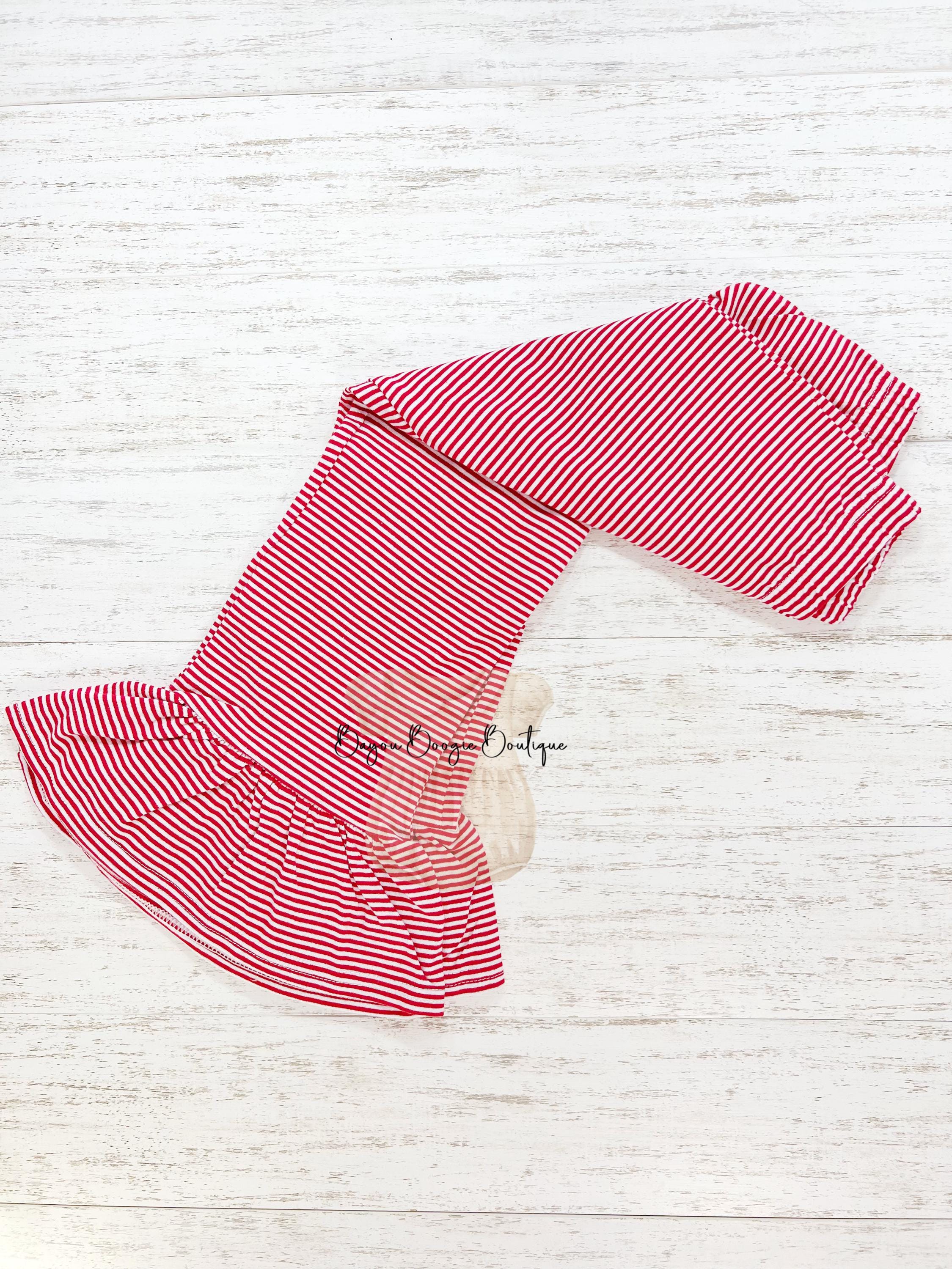 Girls Red Ruffle Pants: Embroidery Outfit, Embroidered Christmas Outfit ...