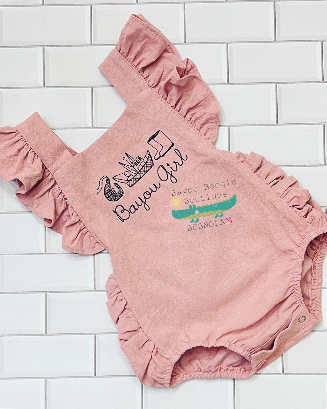 Baby Girl's Embroidery Bubble, Bayou Girl Bubble, Girl's Embroidery ...