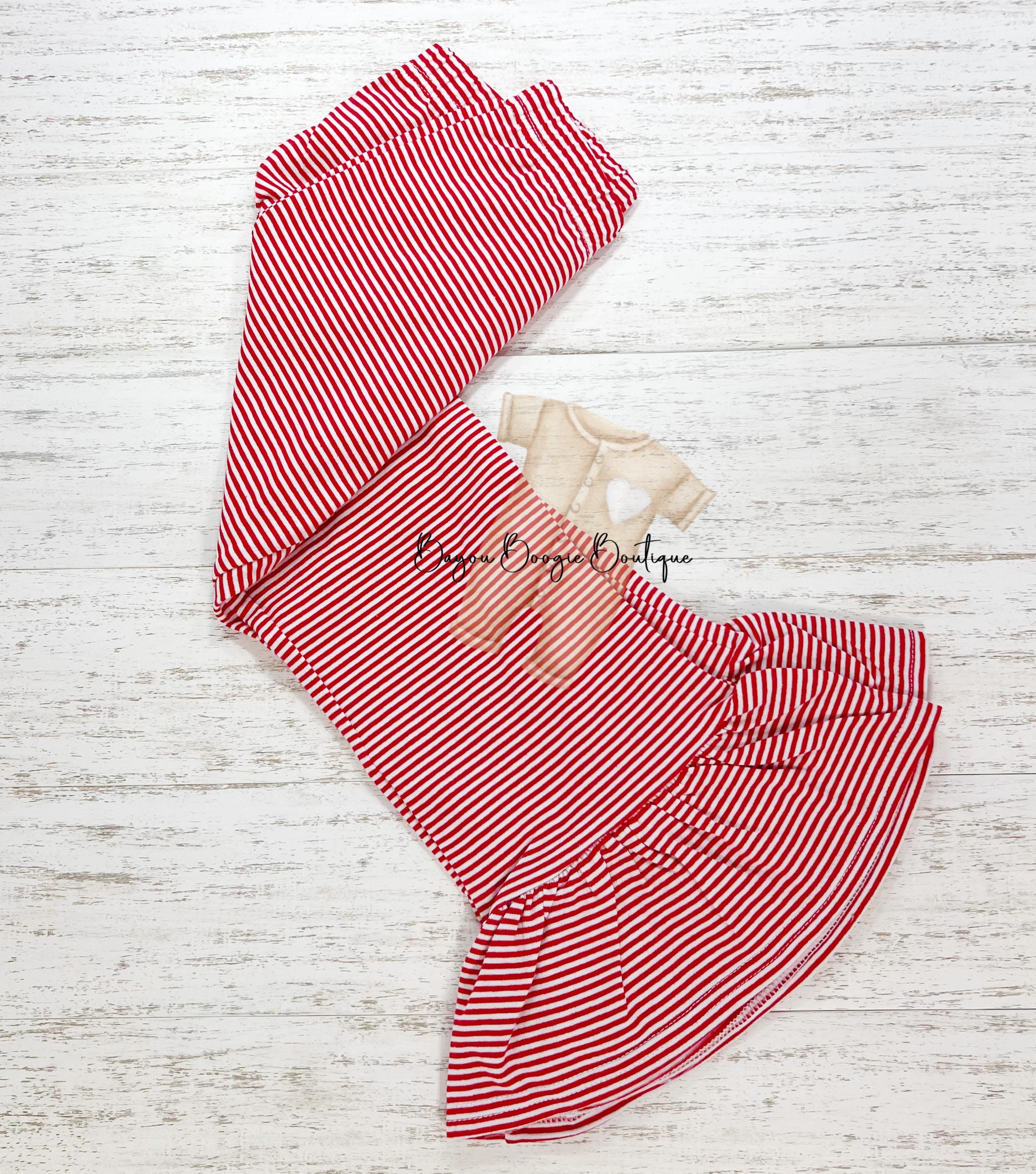 Girls Red Ruffle Pants: Embroidery Outfit, Embroidered Christmas Outfit ...
