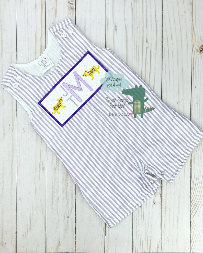 LSU Football Seersucker Baby Romper, Game Day Outfit - Etsy