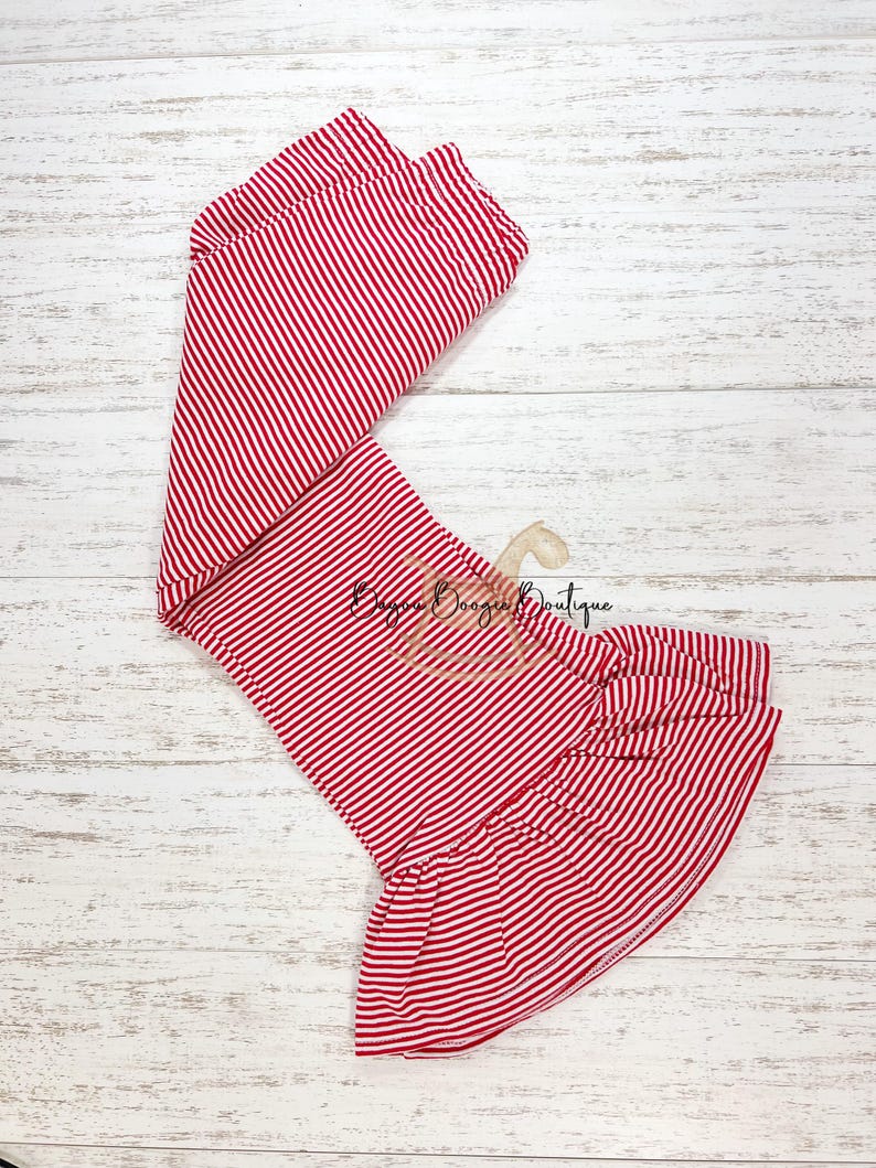 Girls Red Ruffle Pants: Embroidery Outfit, Embroidered Christmas Outfit ...