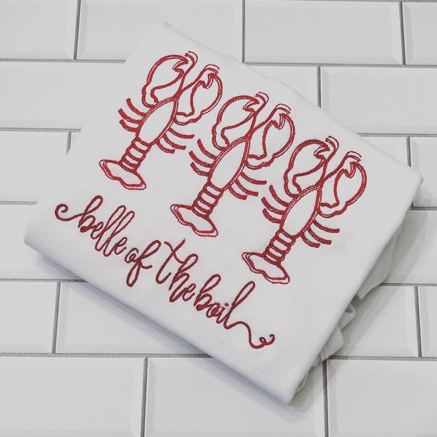 Girl's Crawfish Boil Onesie, Girl's Crawfish Onesie, Girl's Embroidery ...