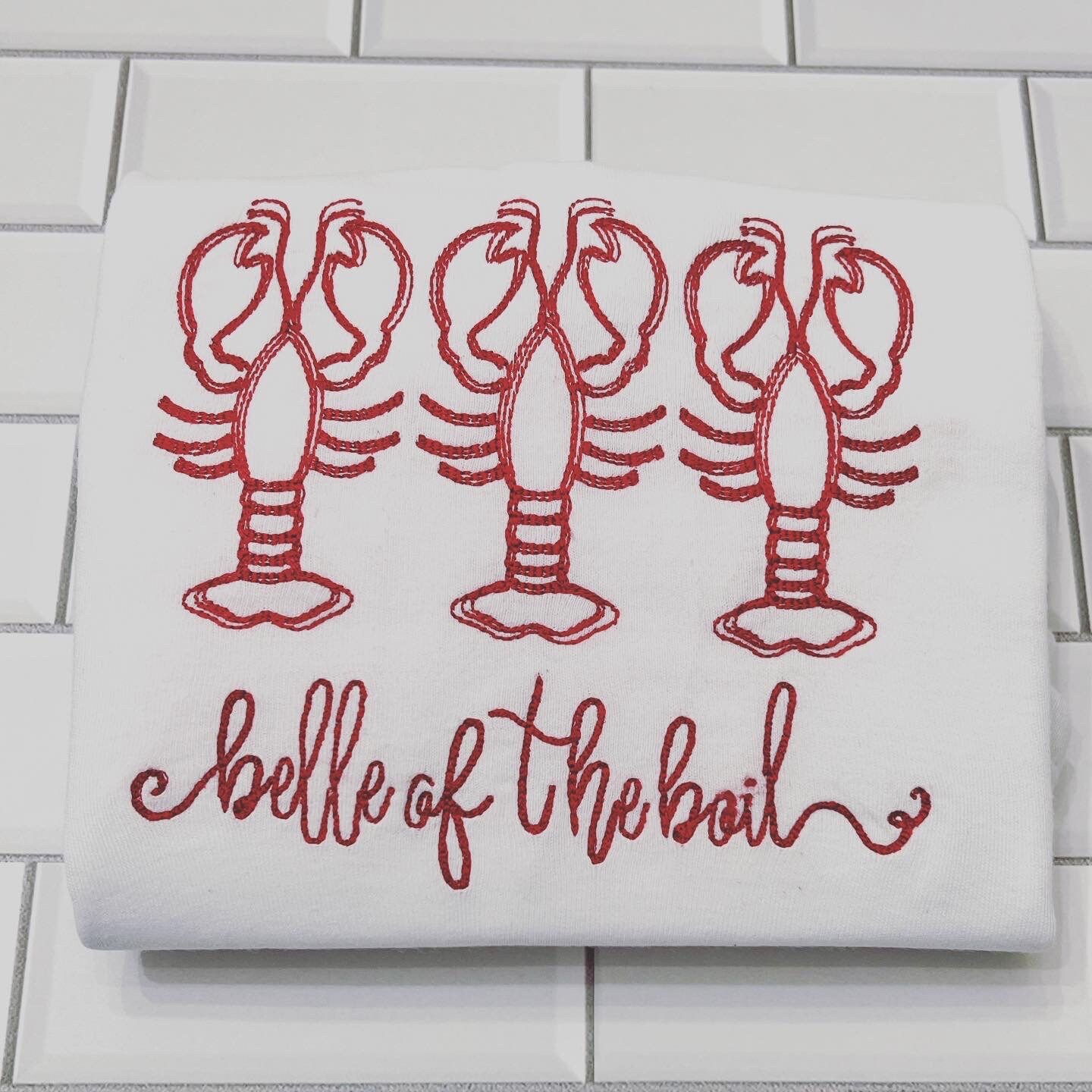 Girl's Crawfish Boil Onesie, Girl's Crawfish Onesie, Girl's Embroidery ...