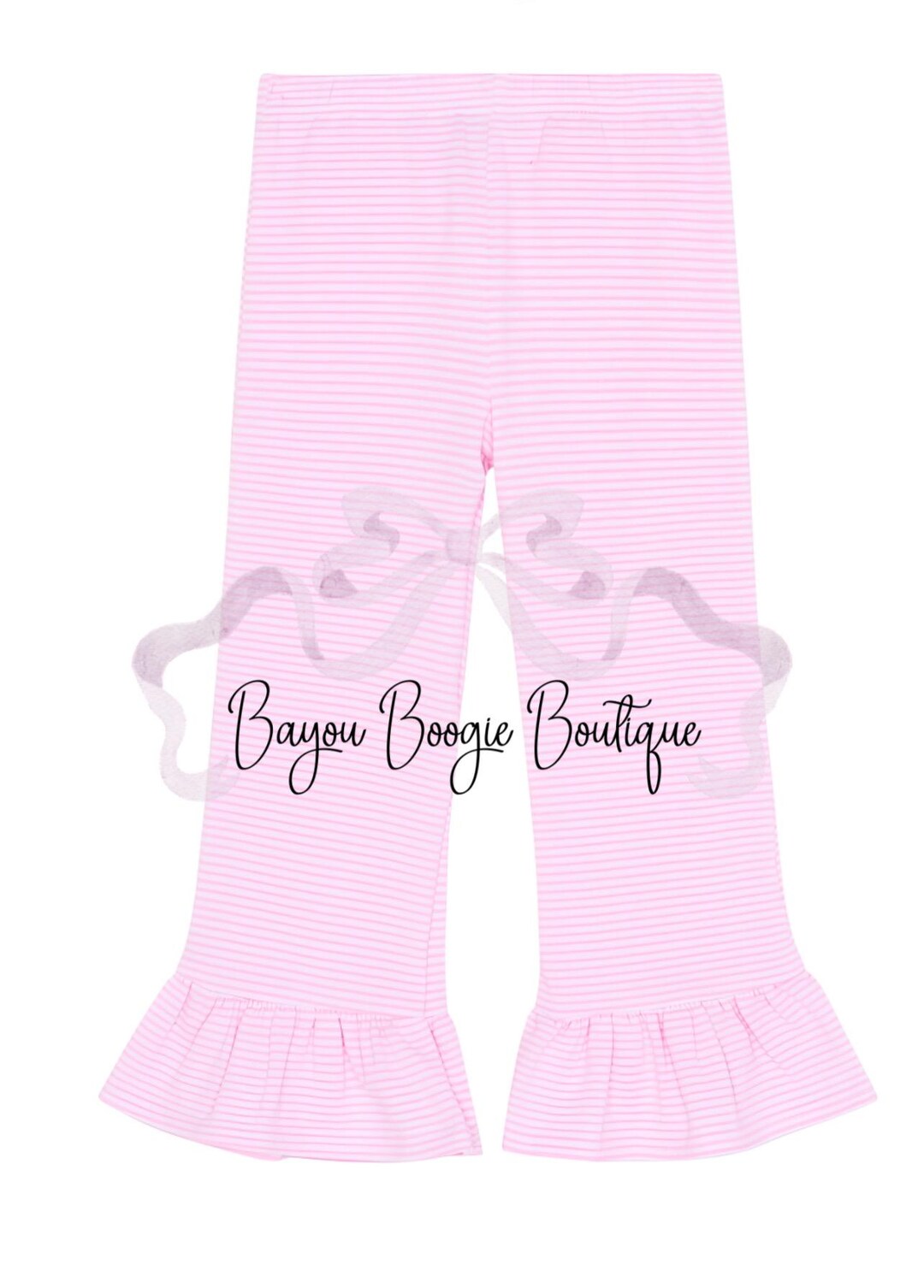 Girls Pink Ruffle Pants, Stripe Fabric, Embroidery Outfit, Princess ...