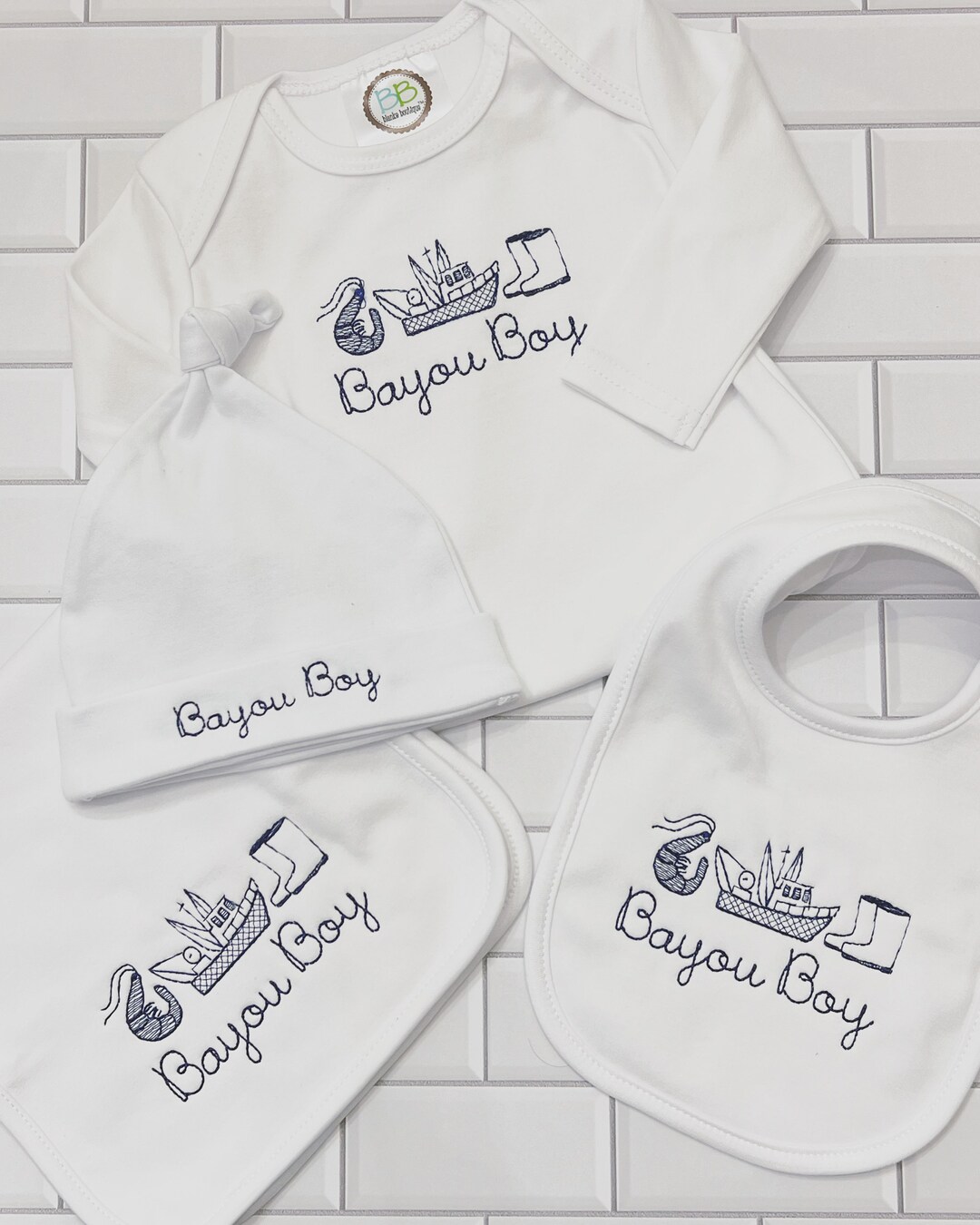 Embroidered Baby Boy Gown Set, Southern Newborn Outfit - Etsy