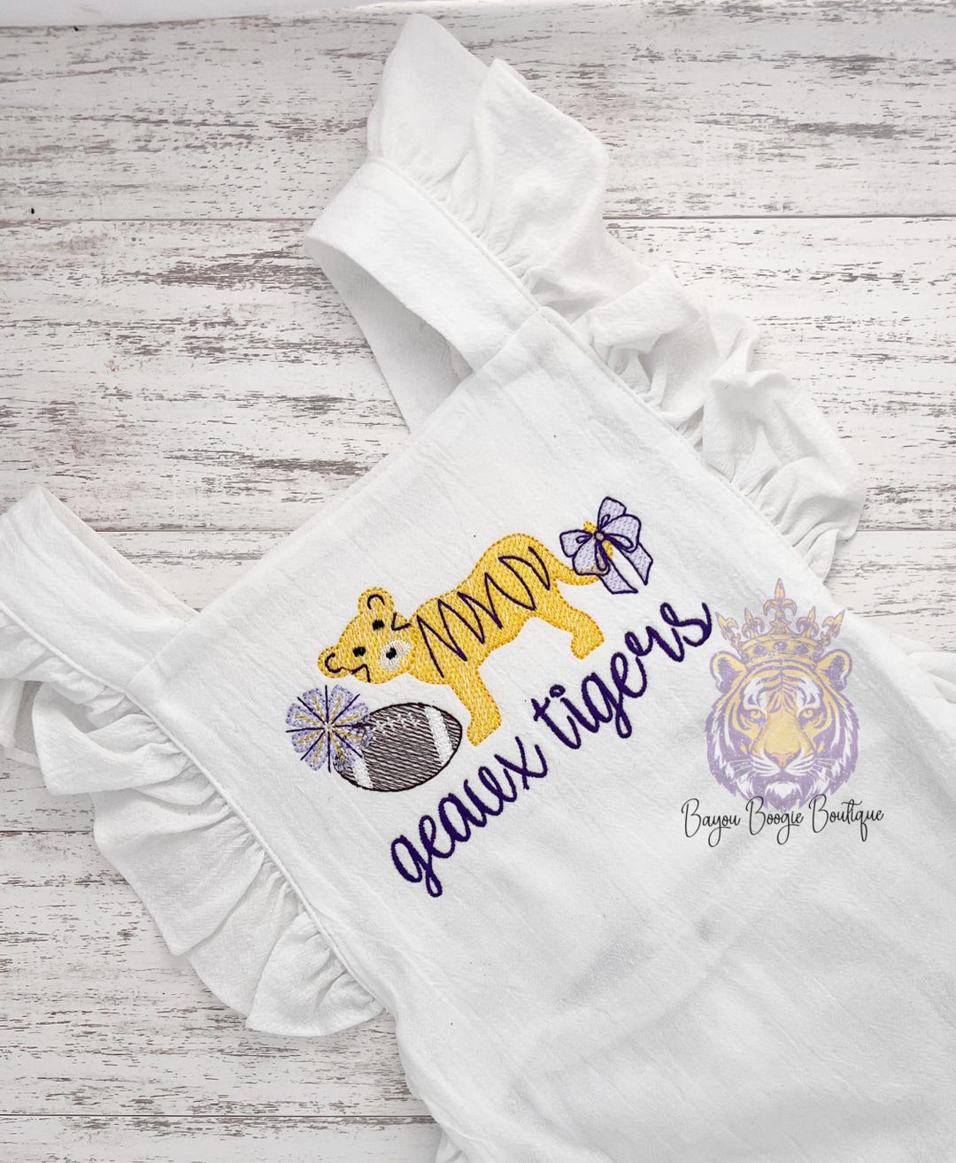 Girls' Embroidered LSU Tigers Outfit: Geaux Tigers Game Day Romper - Etsy