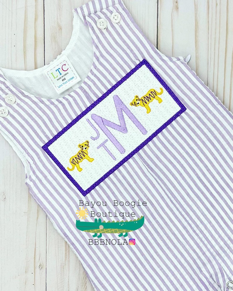 LSU Football Seersucker Baby Romper, Game Day Outfit - Etsy